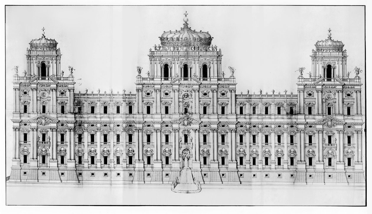 Project for the east facade of the Louvre, from 'Recueil du Louvre' volume I fol. 10